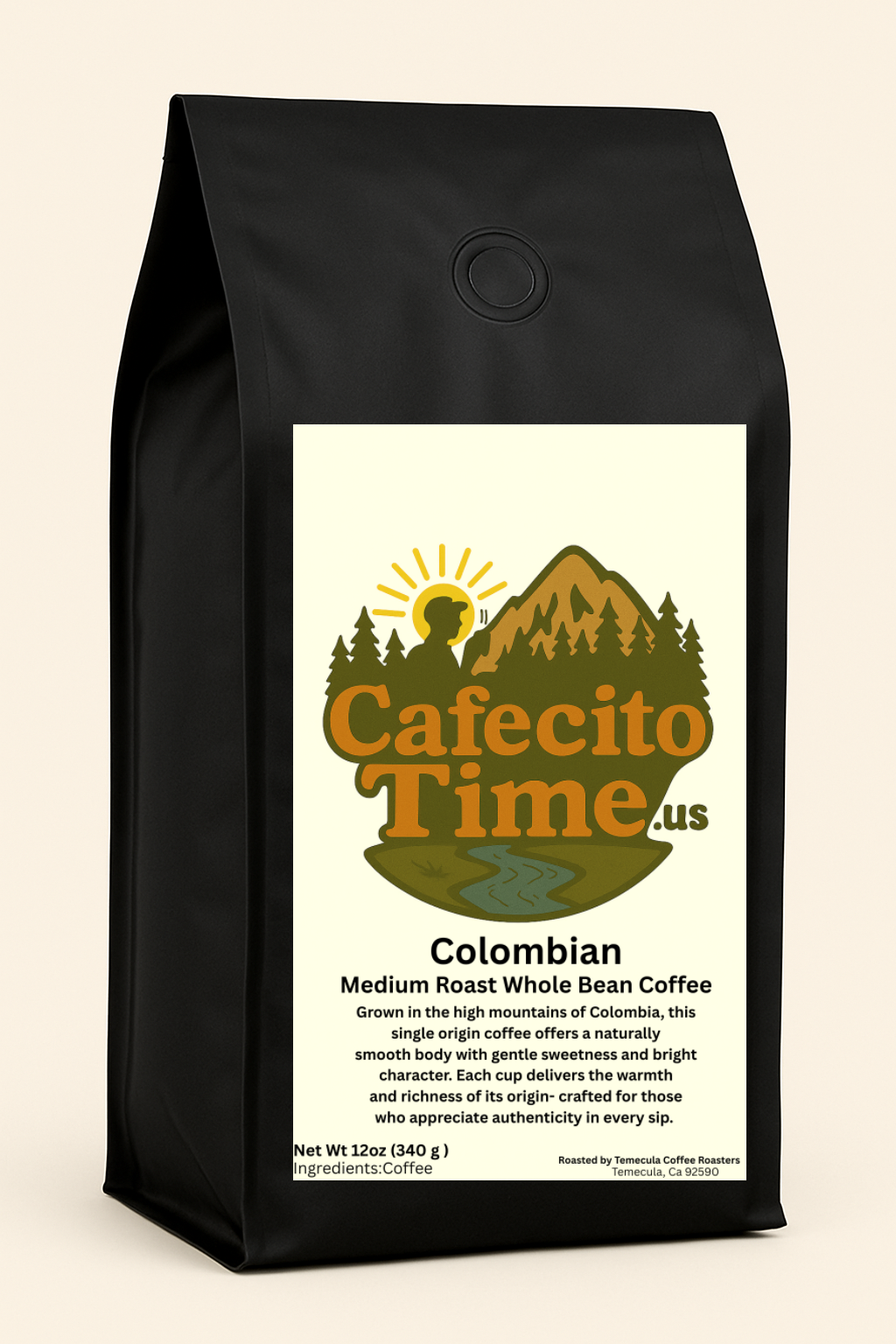Cafecito Time – Colombia Single Origin Medium Roast (12 oz)