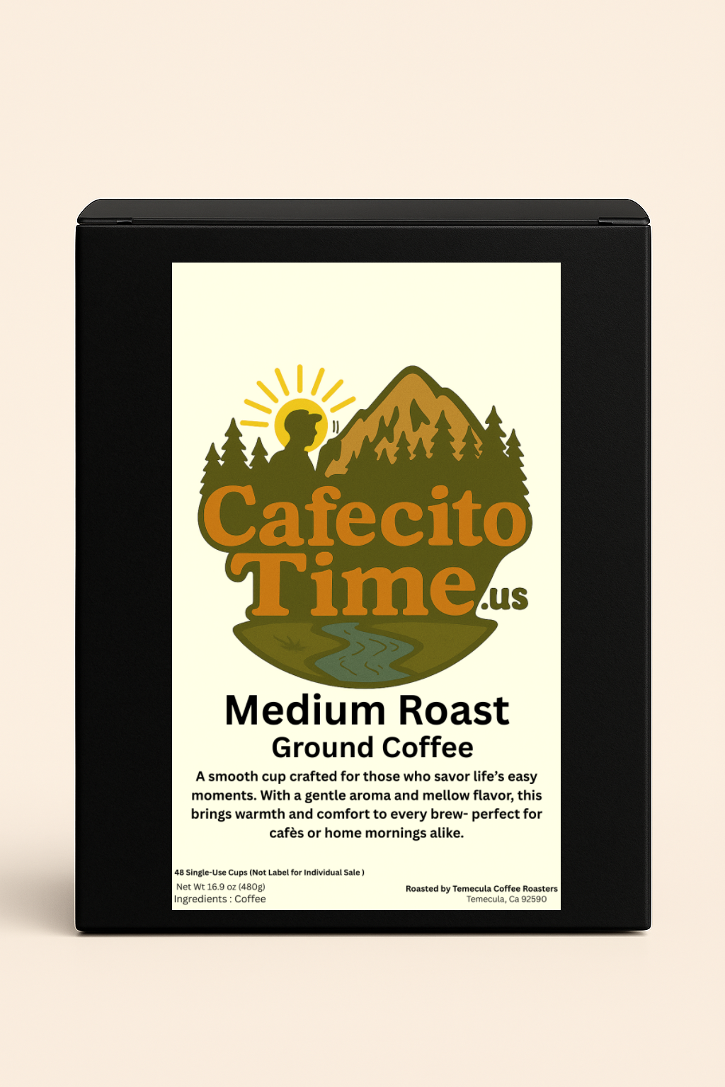 Cafecito Time – Medium Roast Coffee Pods (48 Count)